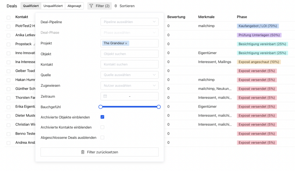 Projektvertriebe - Propstack